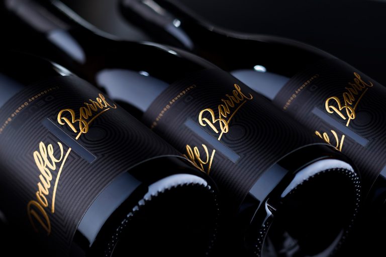 Eccentric Wine Label Design for Deuce Double Barrel Chardonnay