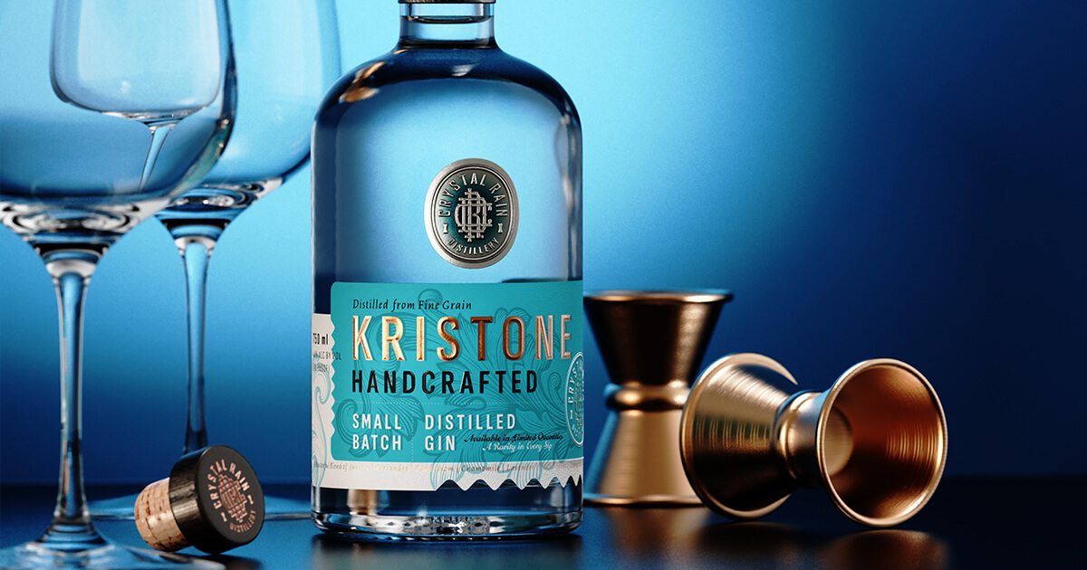 Kristone Craft Gin Label Design - Wine label designs